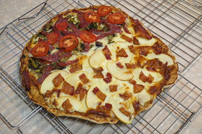 Homemade Pizza stock image. Image of drying, home, racks - 167225397