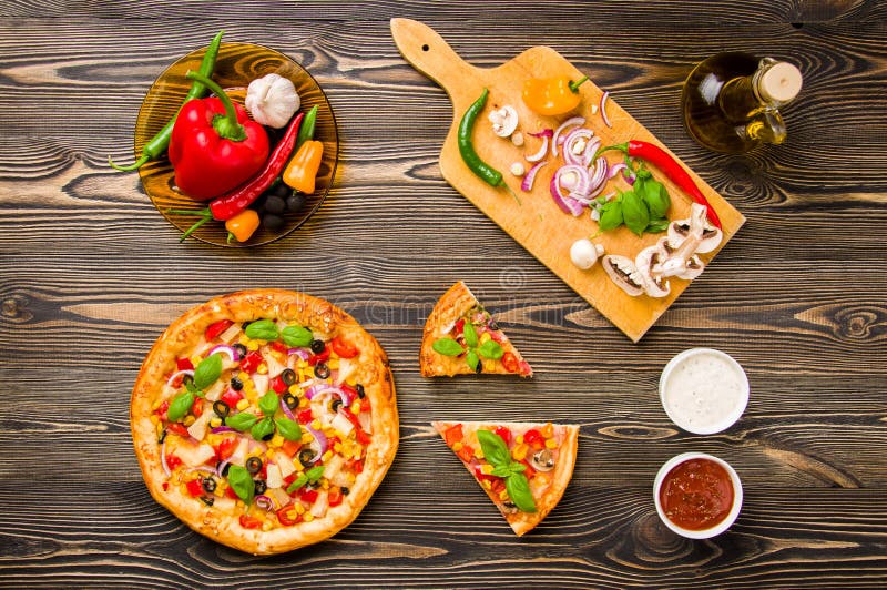 Homemade pizza stock photo. Image of brown, junk, fresh - 39287532