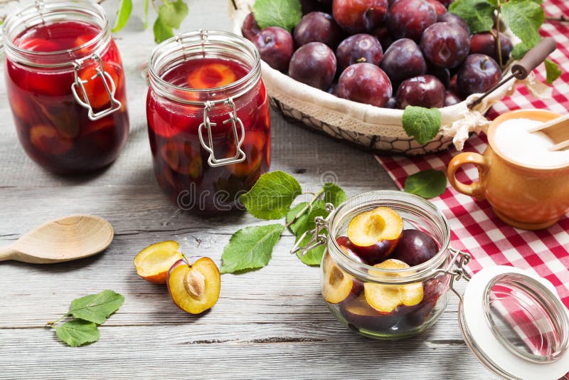 Homemade plum compote stock photo. Image of food, healthy - 190674632