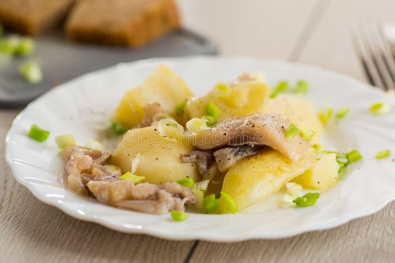 Homemade Potatoes with Aromatic Fish Stock Photo - Image of appetizer ...