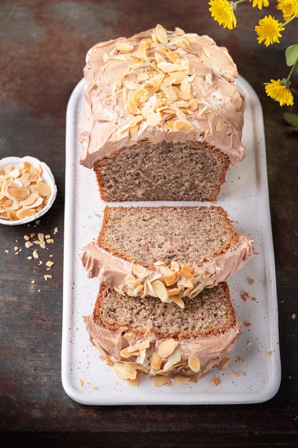 Summer Loaf of Fresh Blueberry Muffin Bread Cake Decorated with Stock ...