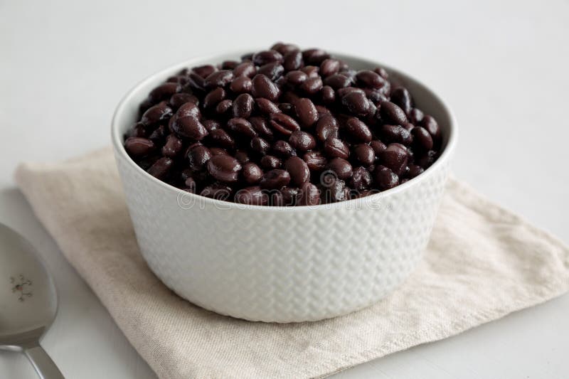 Homemade Preserved Black Beans in a Bowl, Side View Stock Photo - Image ...