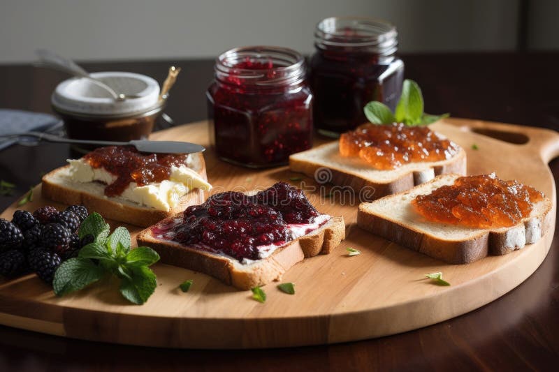Homemade Preserves Spread on Toast for Breakfast Stock Illustration ...