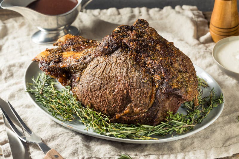 Homemade Prime Rib Beef Roast Stock Photo - Image of barbecue, meat ...