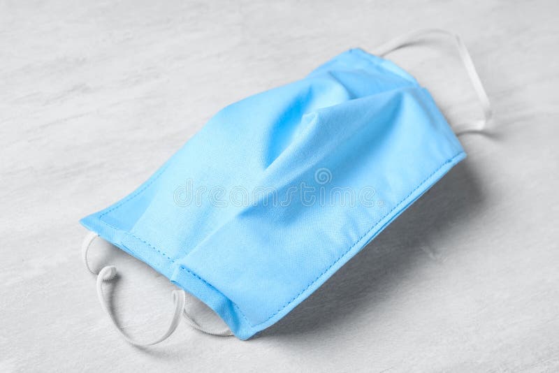 Homemade Protective Mask on Background, Closeup. Sewing Idea Stock ...