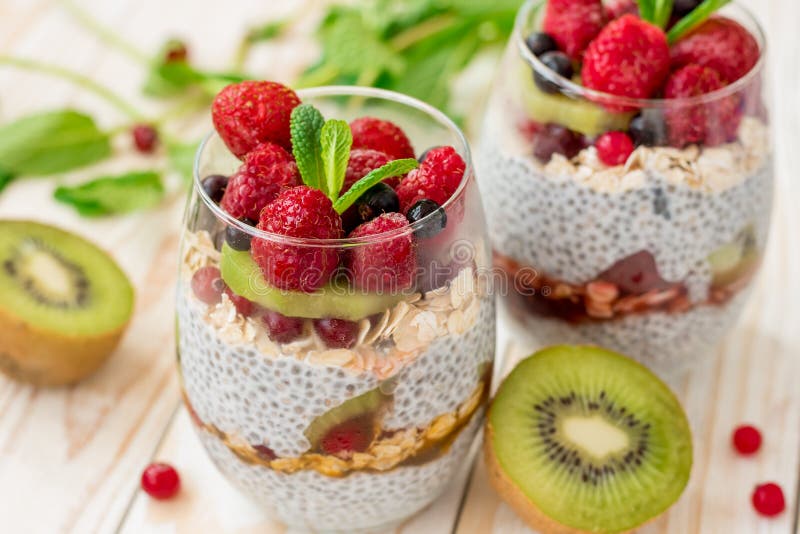 Homemade Pudding Chia with Fruits Stock Photo - Image of fresh, dessert ...