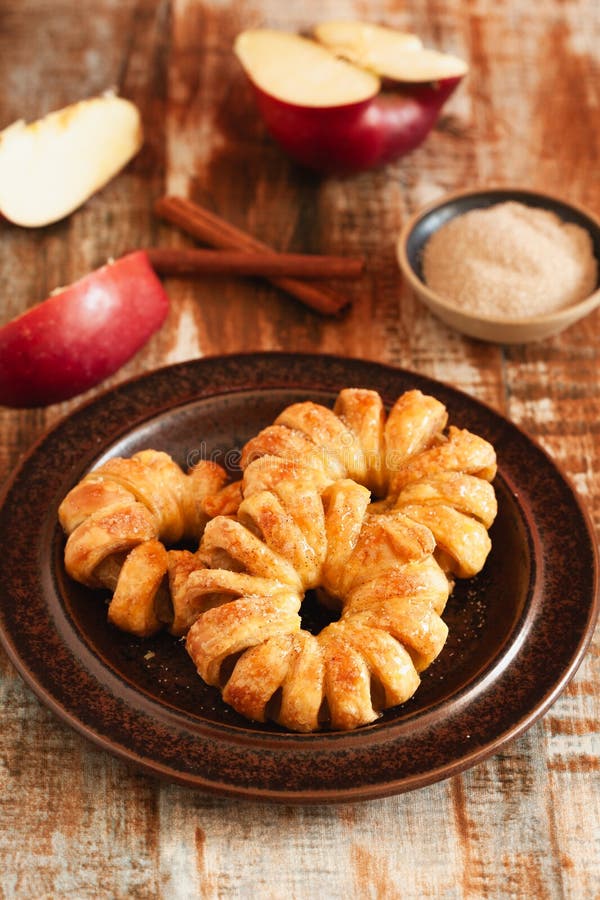 Homemade Puff Pastry Apple Rings Stock Photo - Image of cuisine ...