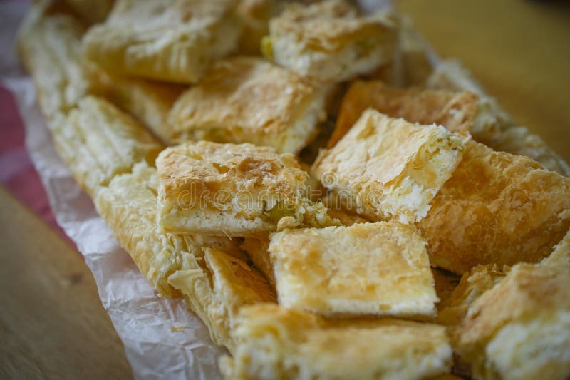 Homemade Puff Pastry Stacked on a Tray Stock Image - Image of dinner ...