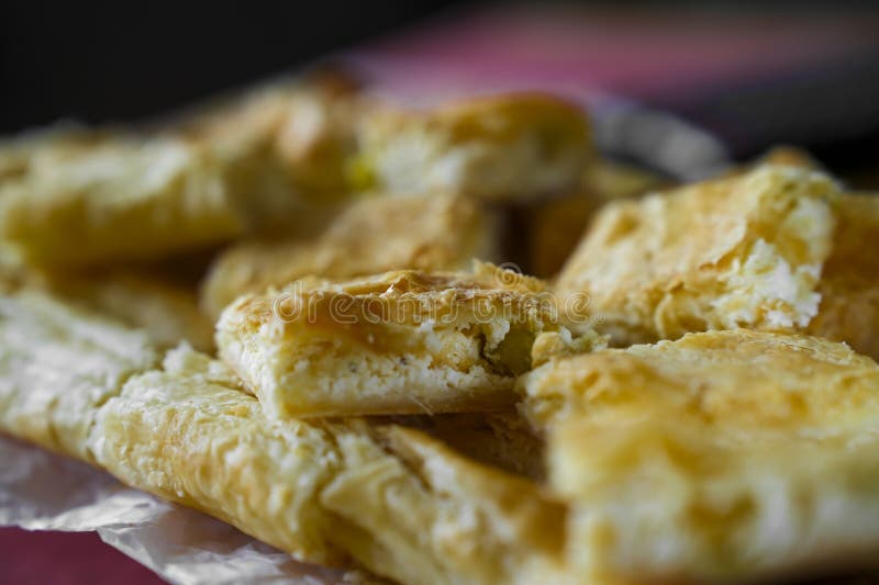 Homemade Puff Pastry Stacked on a Tray Stock Photo - Image of dinner ...