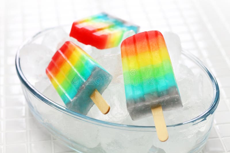 Homemade rainbow ice pop stock image. Image of treat - 139643393