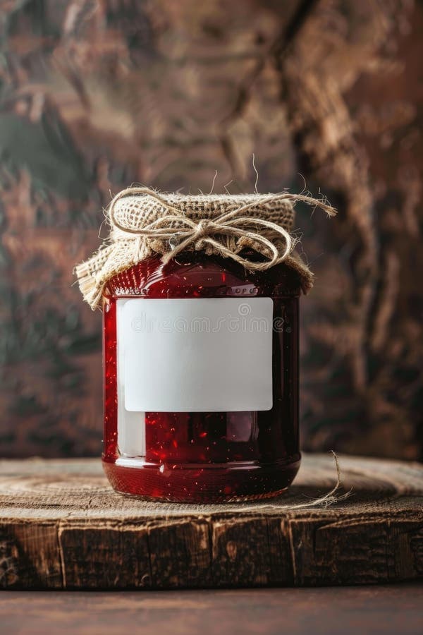 Homemade Raspberry Jam in Glass Jar with Rustic Presentation Stock ...