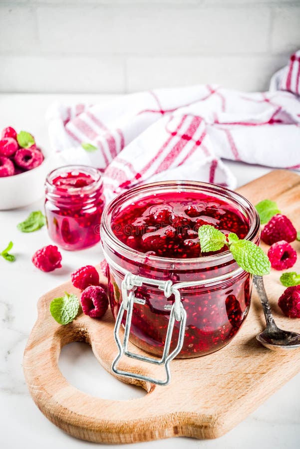 Homemade raspberry jam stock image. Image of organic - 138542261