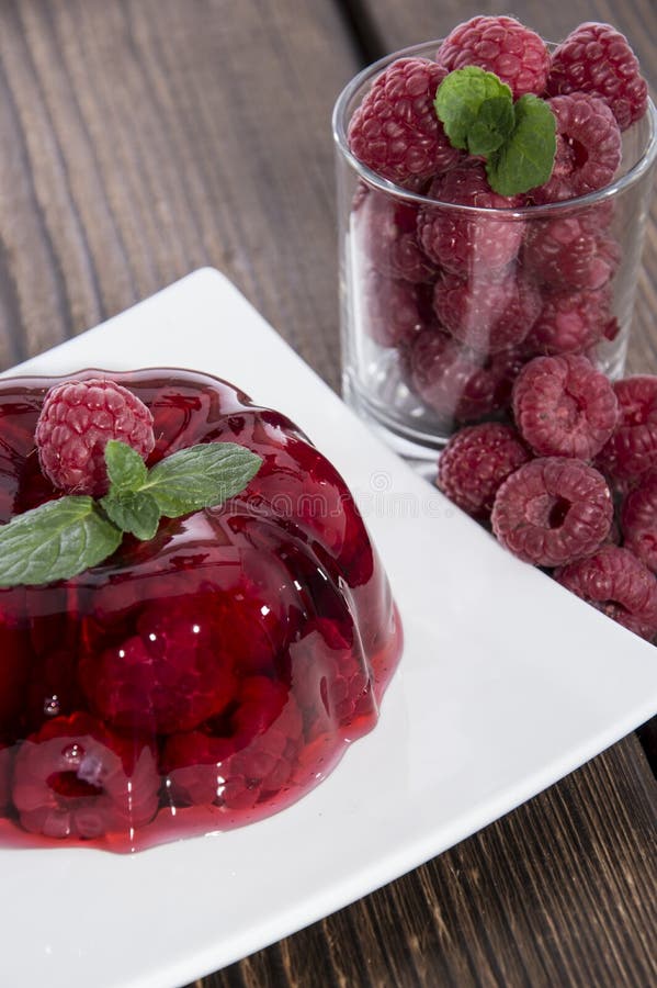 Homemade Raspberry Jello stock photo. Image of closeup - 33418432