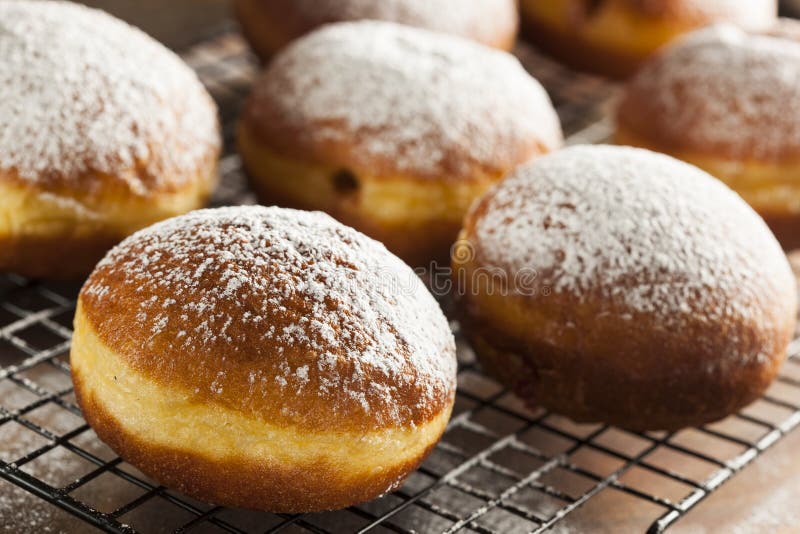 Homemade Raspberry Polish Paczki Donut Stock Image - Image of food ...