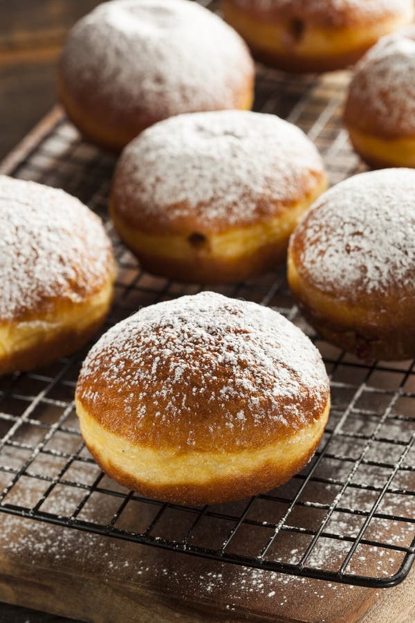 Homemade Raspberry Polish Paczki Donut Stock Image - Image of bakery ...
