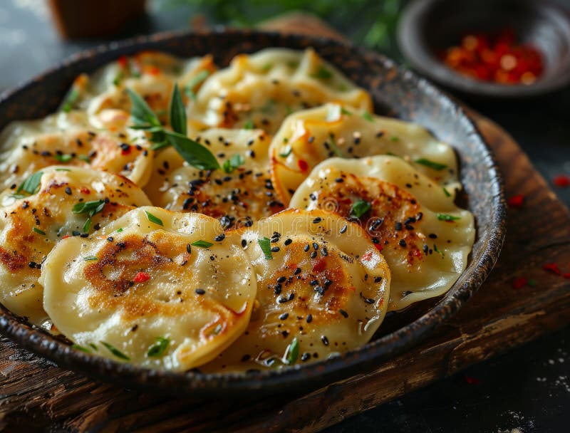 Homemade Ravioli Stuffed with Meat and Cheese Served in Rustic Bowl ...