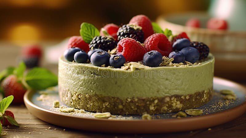 Homemade Raw Matcha Powder Cakes Generative AI Stock Illustration ...