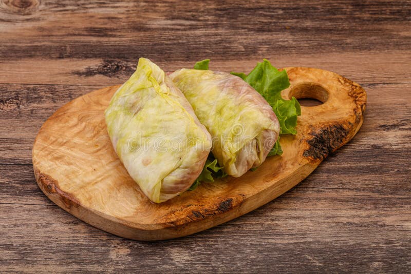 Homemade Raw Stuffed Cabbage with Meat Stock Photo - Image of stuffed ...