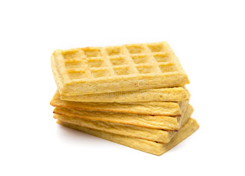 Rectangle Waffles on a White Background Stock Photo - Image of bakery ...