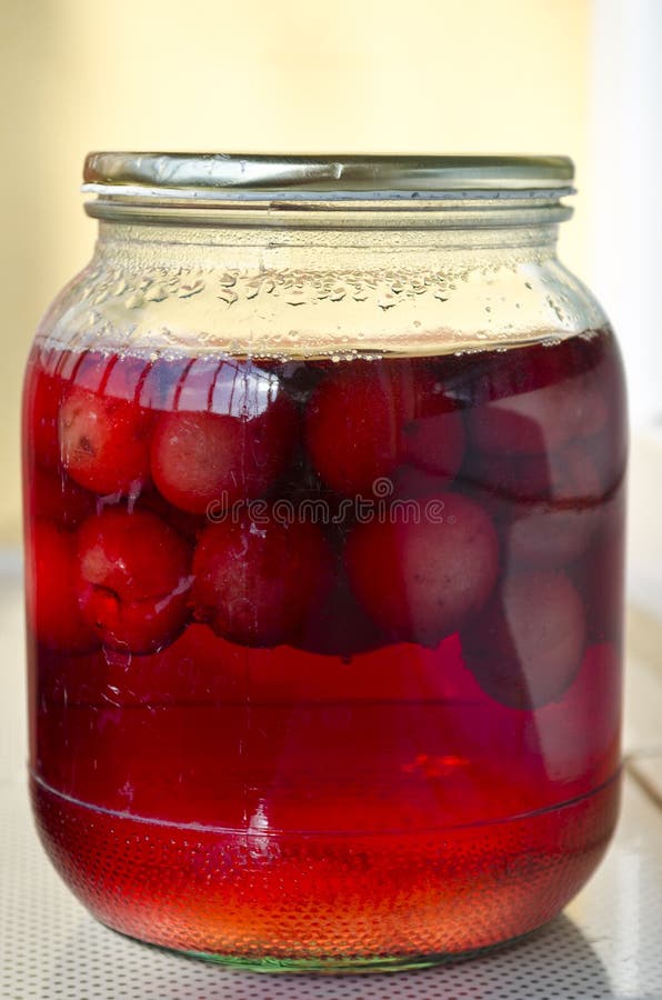 Homemade Red Cherry Compote Stock Photo - Image of closeup, eating ...