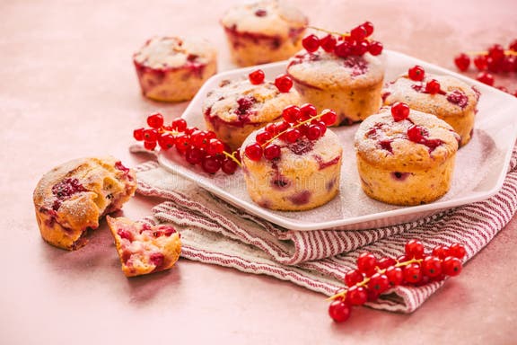 Homemade Red Currant Muffins Stock Photo - Image of rustic, muffin ...