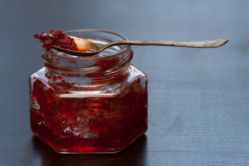 Homemade red jam. stock image. Image of shop, healthy - 113820291