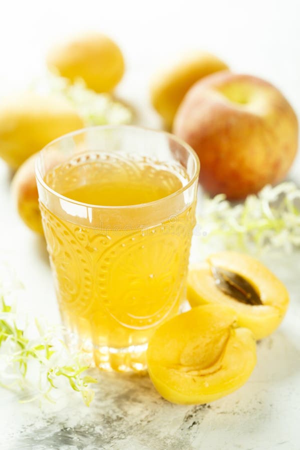 Homemade Refreshing Apricot Drink Stock Photo - Image of background ...