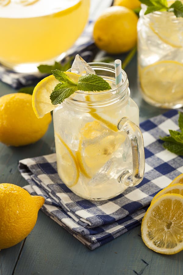 Homemade Refreshing Yellow Lemonade Stock Photo - Image of sweet, drink ...