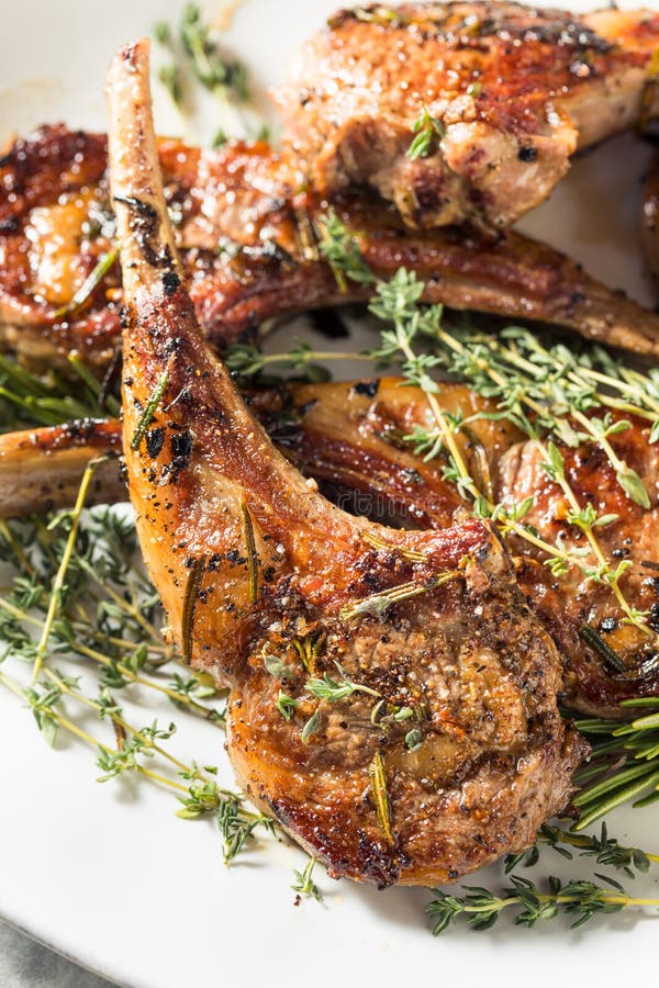 Homemade Roasted Lamb Chops Stock Image - Image of slice, roast: 243604075