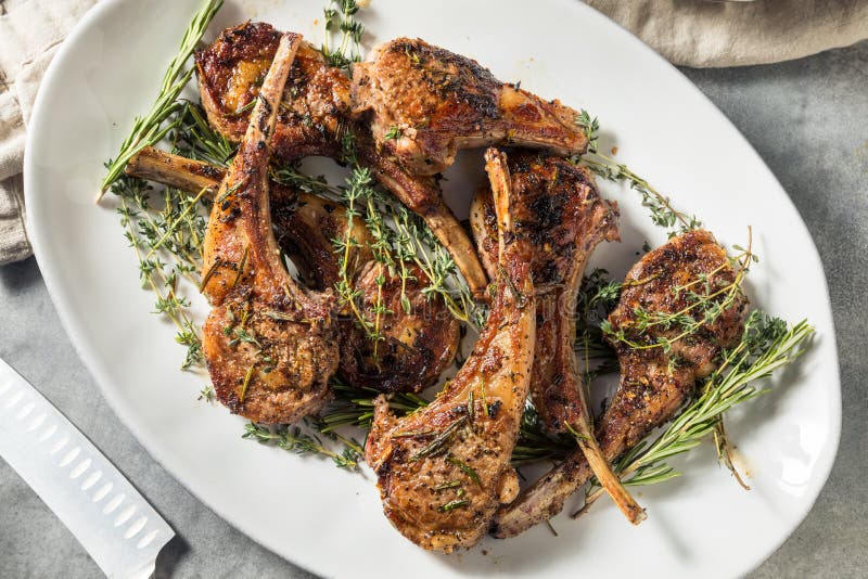 Homemade Roasted Lamb Chops Stock Image - Image of slice, roast: 243604081