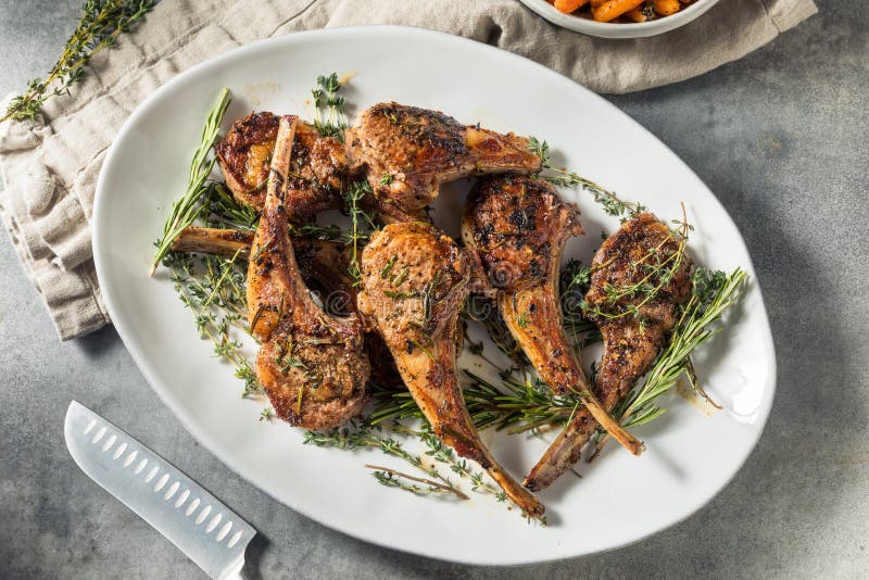 Homemade Roasted Lamb Chops Stock Photo - Image of slice, grill: 243604092