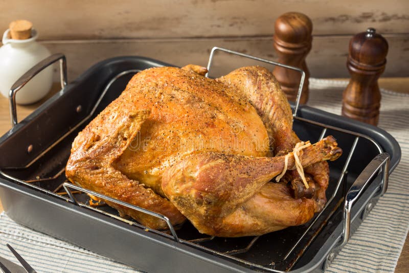 Homemade Roasted Turkey for Thanksgiving Stock Image - Image of ...