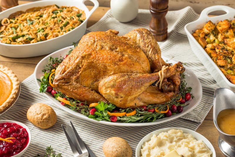 Homemade Roasted Turkey for Thanksgiving Stock Photo - Image of ...