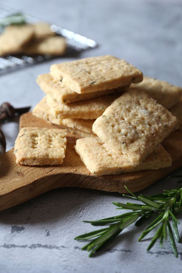 Homemade Rosemary Shortbread Cookies and Coffee Stock Photo - Image of ...