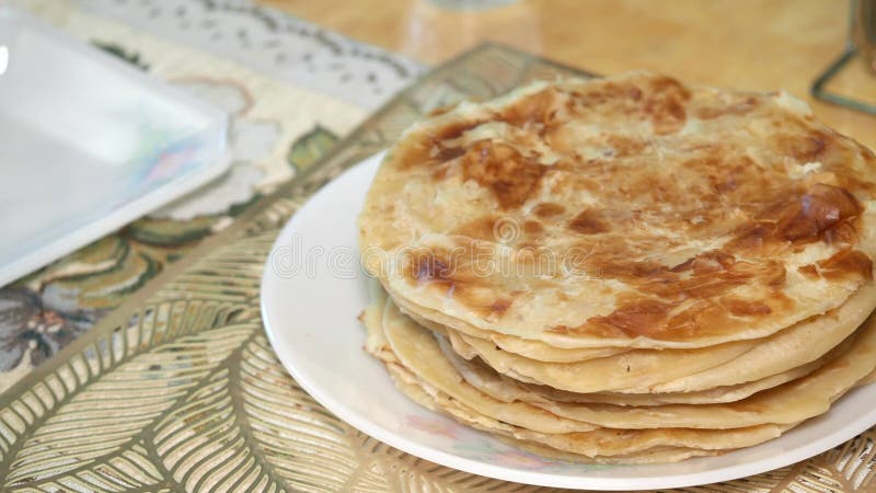 Homemade Roti Chapati on Table . Stock Footage - Video of vegetarian ...