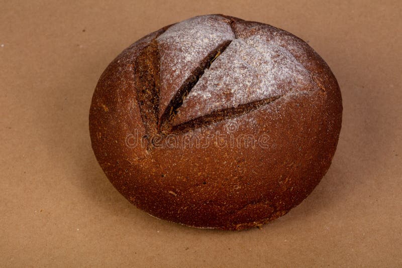 Homemade round bread stock image. Image of baked, isolated - 125608731