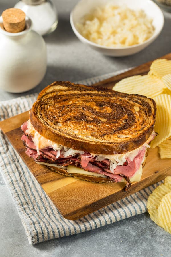 Homemade Russian Reuben Sandwich Stock Photo - Image of sliced ...