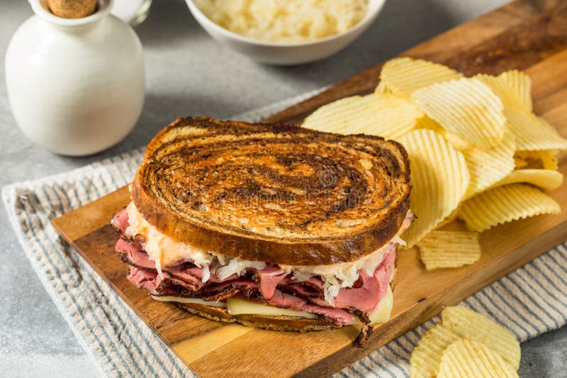 Homemade Russian Reuben Sandwich Stock Photo - Image of restaurant ...