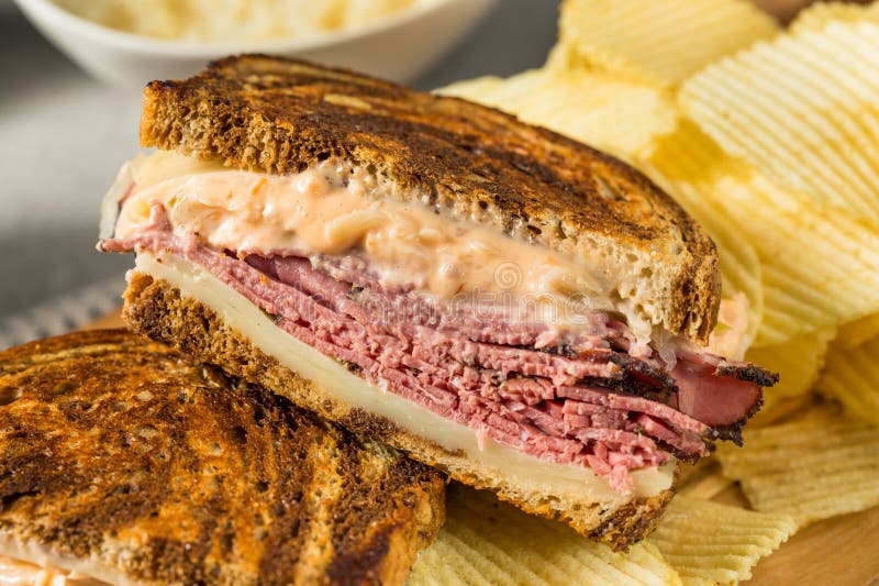 Homemade Russian Reuben Sandwich Stock Image - Image of reuben, corned ...