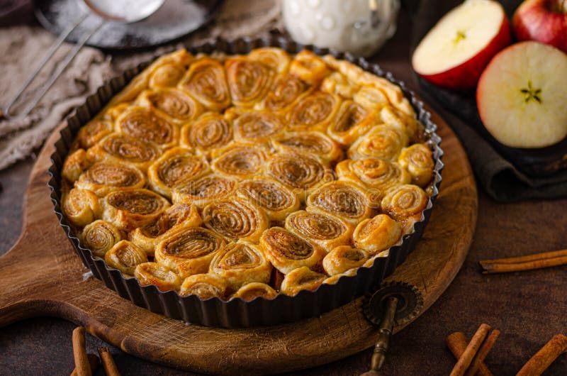 Homemade rustic apple pie stock photo. Image of dessert - 177862236