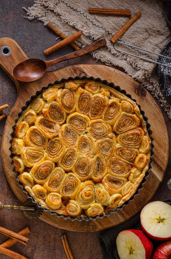 Homemade rustic apple pie stock photo. Image of meal - 177864718