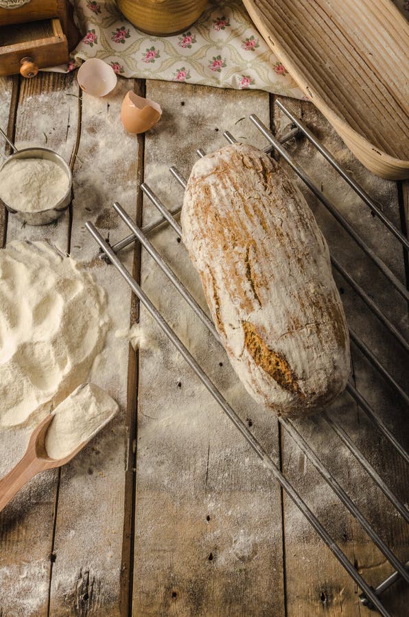 Homemade Rustic Bread, Baked in Oven Stock Image - Image of natural ...