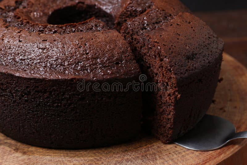 Homemade Rustic Chocolate Cake. Top View Stock Image - Image of fresh ...