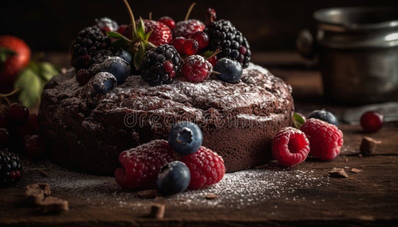 Homemade Rustic Dessert Plate with Baked Berry Fruit Indulgence ...