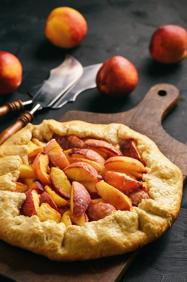 Homemade Rustic Galette with Peaches. Stock Photo - Image of crust ...
