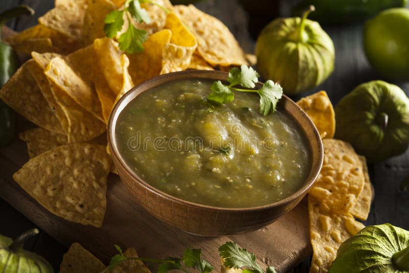Homemade Salsa Verde with Cilantro Stock Photo - Image of food, fresh ...