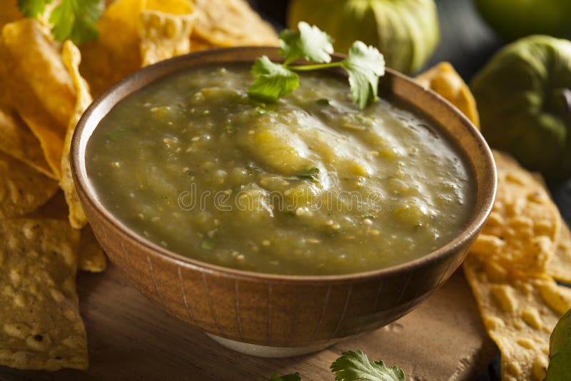 Homemade Salsa Verde with Cilantro Stock Photo - Image of salsa, fresh ...