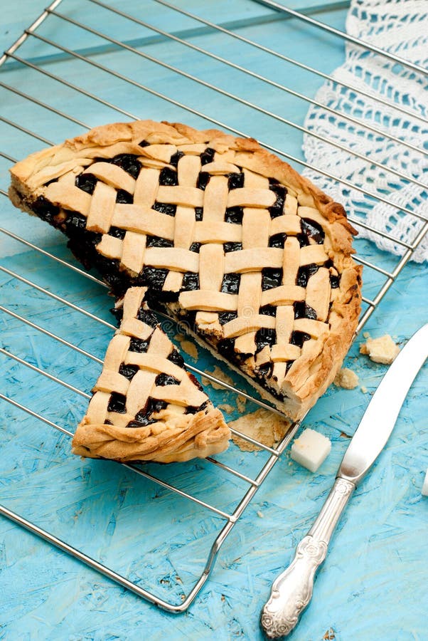 Homemade Sand Cake with Cherry Jam on a Lattice Stock Image - Image of ...