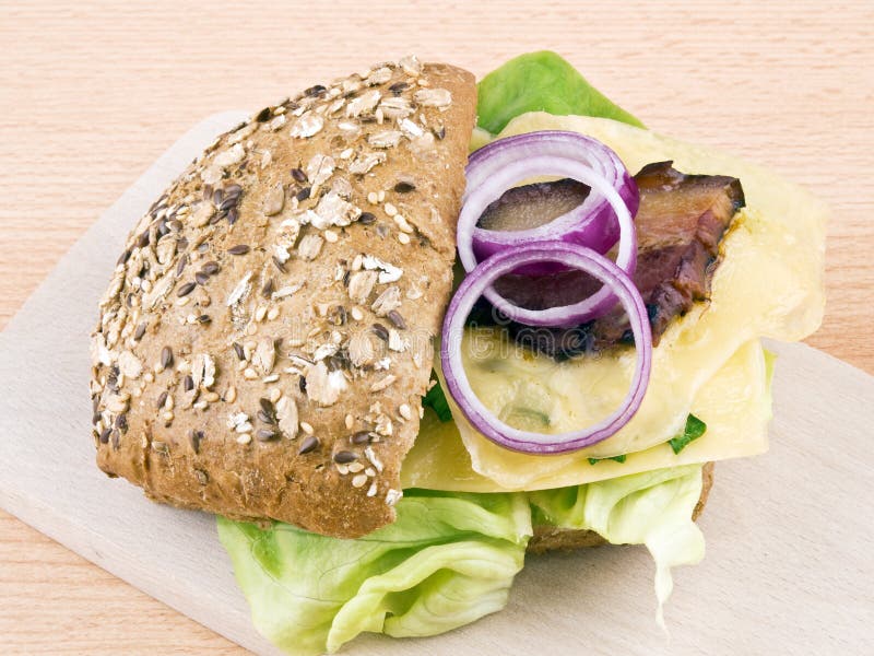 Homemade Sandwich with Raclette Cheese Stock Image - Image of onion ...