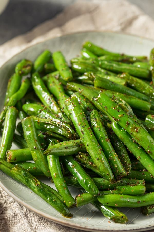 Homemade Sauteed Green Beans Stock Image - Image of healthy, fried ...